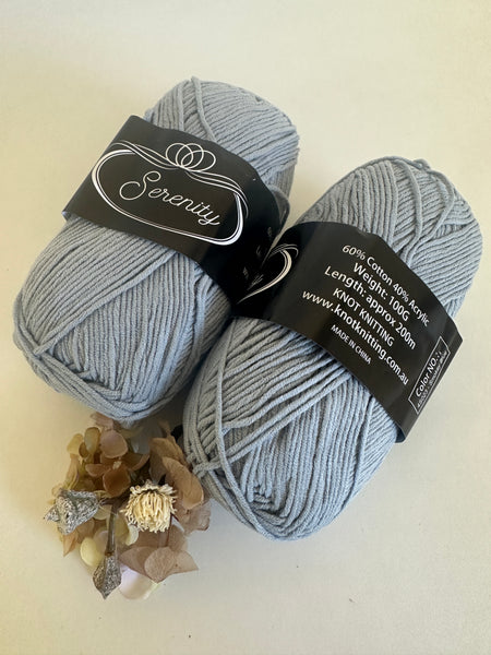 KK Serenity Cotton Yarn - Smokey Blue – Knot Knitting