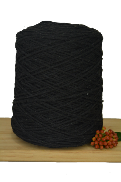 Coloured 1ply Cotton Warping String - 1mm - Black – Knot Knitting