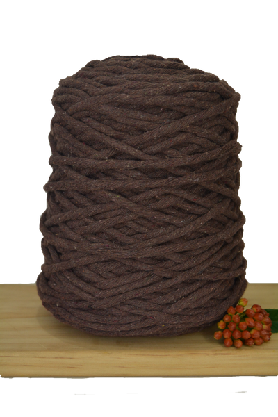 1kg Coloured 1ply Recycled Cotton String - 5mm - Chocolate – Knot Knitting