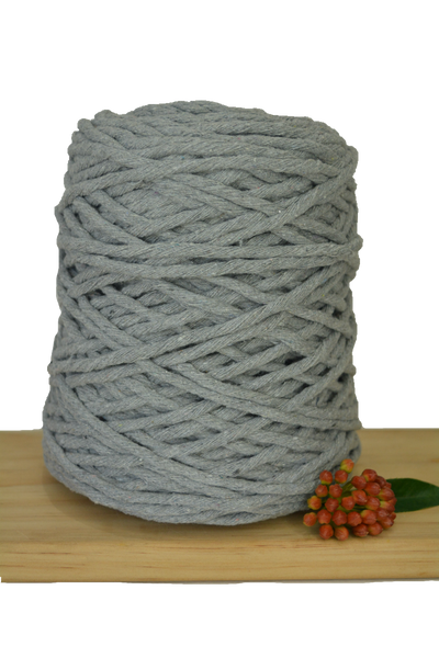 1kg Coloured 1ply Macrame Cotton String - 5mm - Light Grey – Knot Knitting