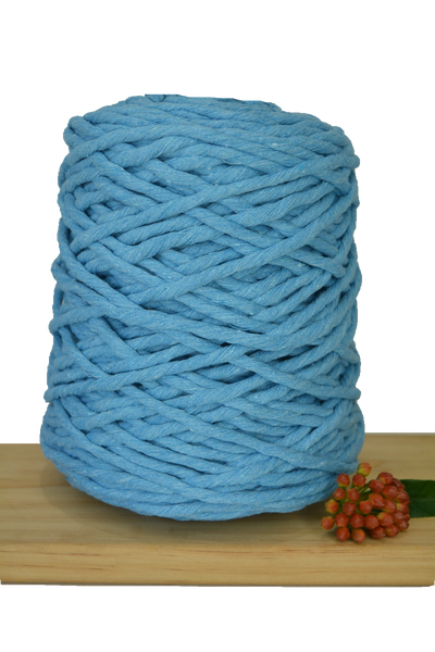 1kg Coloured 1ply Macrame Cotton String - 5mm - Sky Blue – Knot Knitting